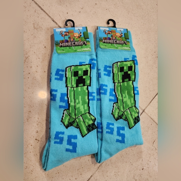Accessories | Minecraft Creeper Character Adult Size Crew Socks 2 Pairs ...